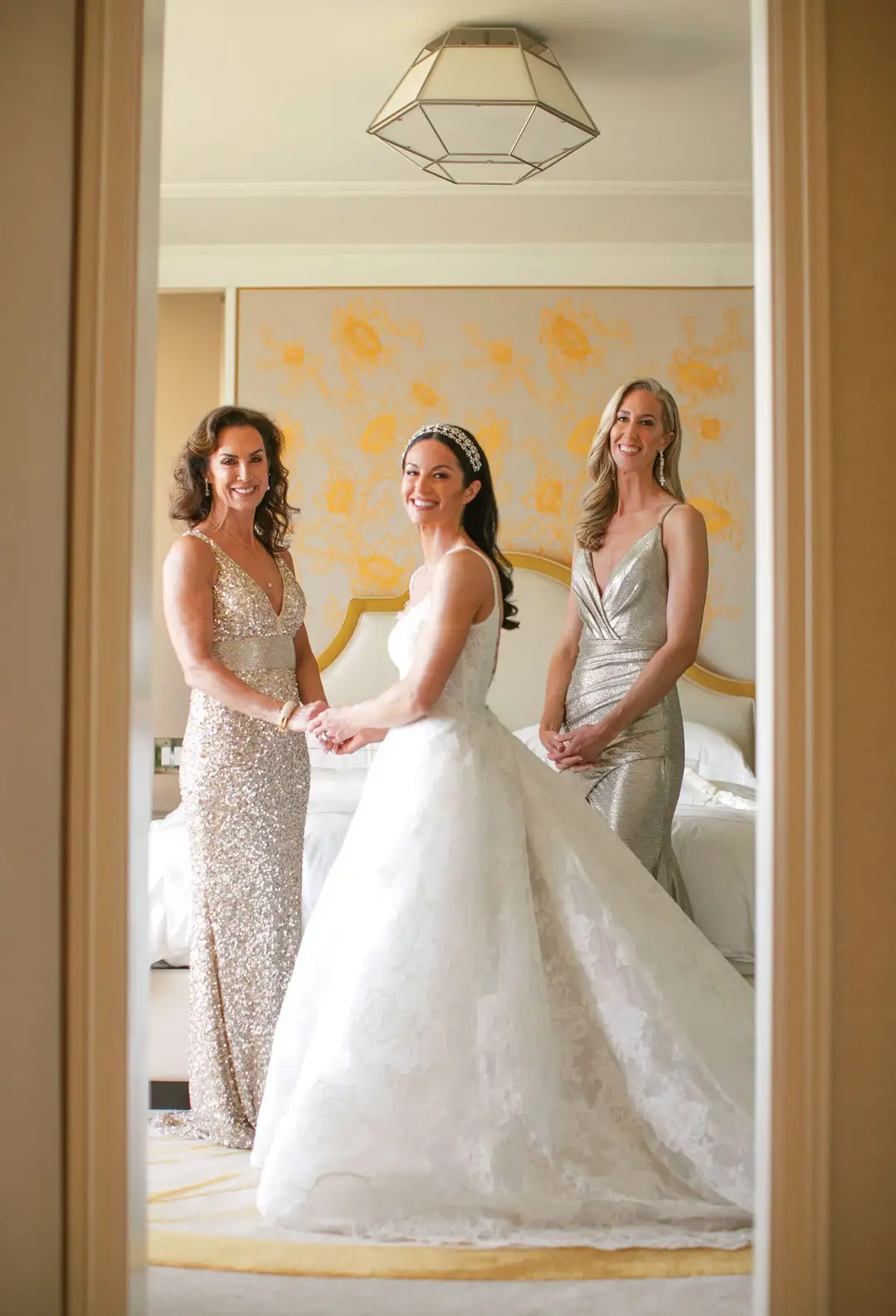 Bride Getting Ready in Bridal Suite