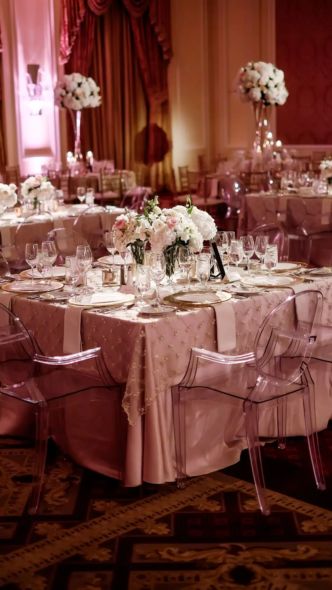 Square Table, Blush and Metallic Palette