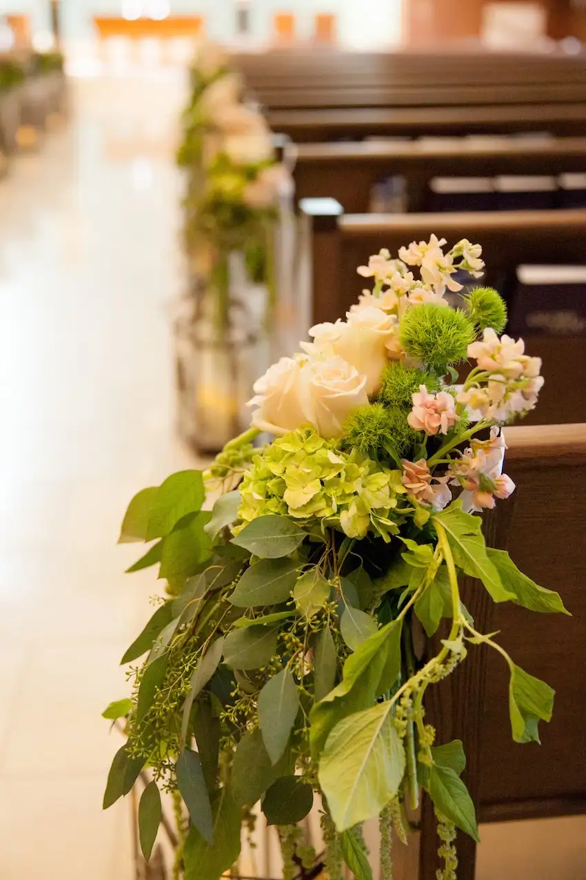Church Ceremony + Ballroom Reception Inspired by a Forest