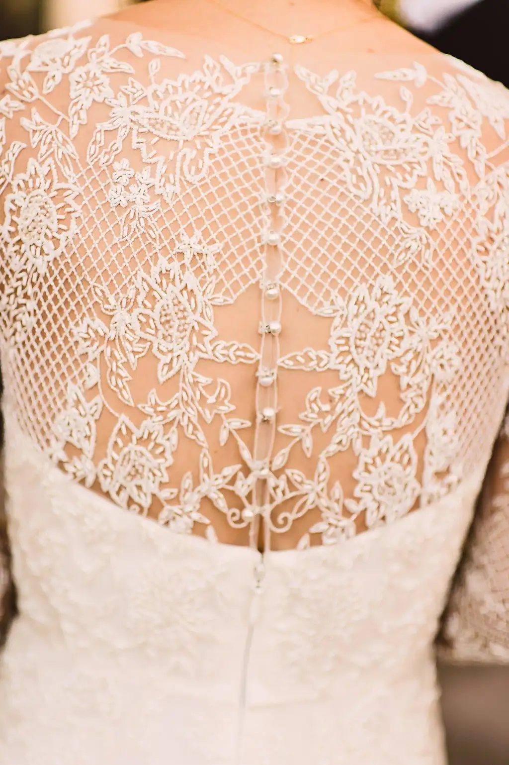 Detailed Lace and Beading on Back of Dress