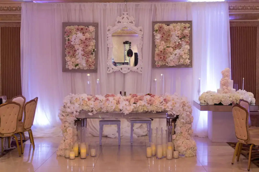 Sweetheart Table with Waterfall Runner