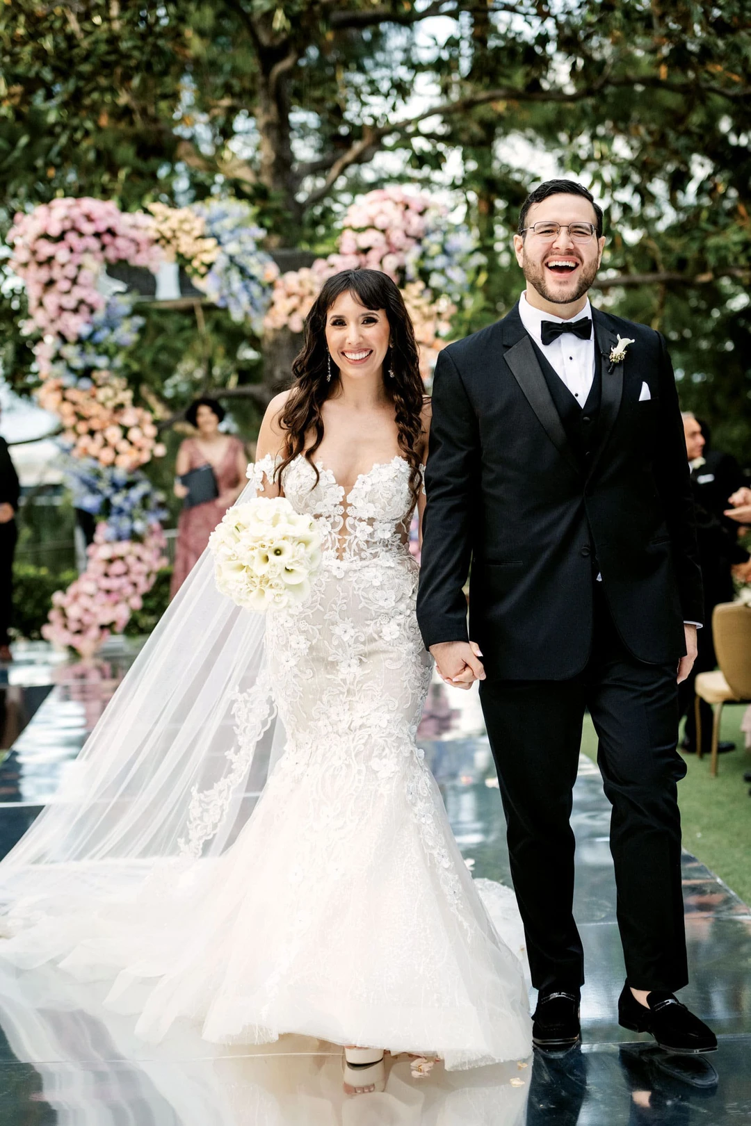 Spring-Themed Pastel Ceremony + Luxury Ballroom Reception
