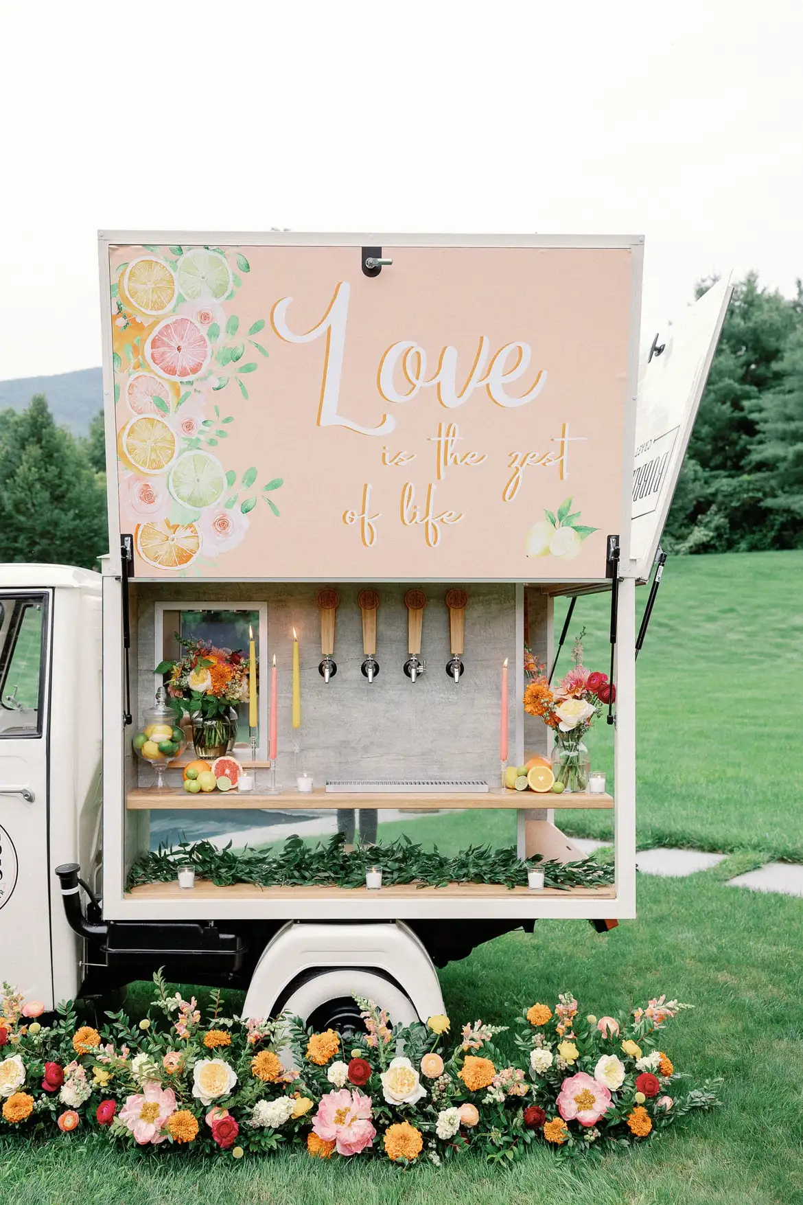 Colorful "Summer Citrus" Wedding Inspiration in Vermont
