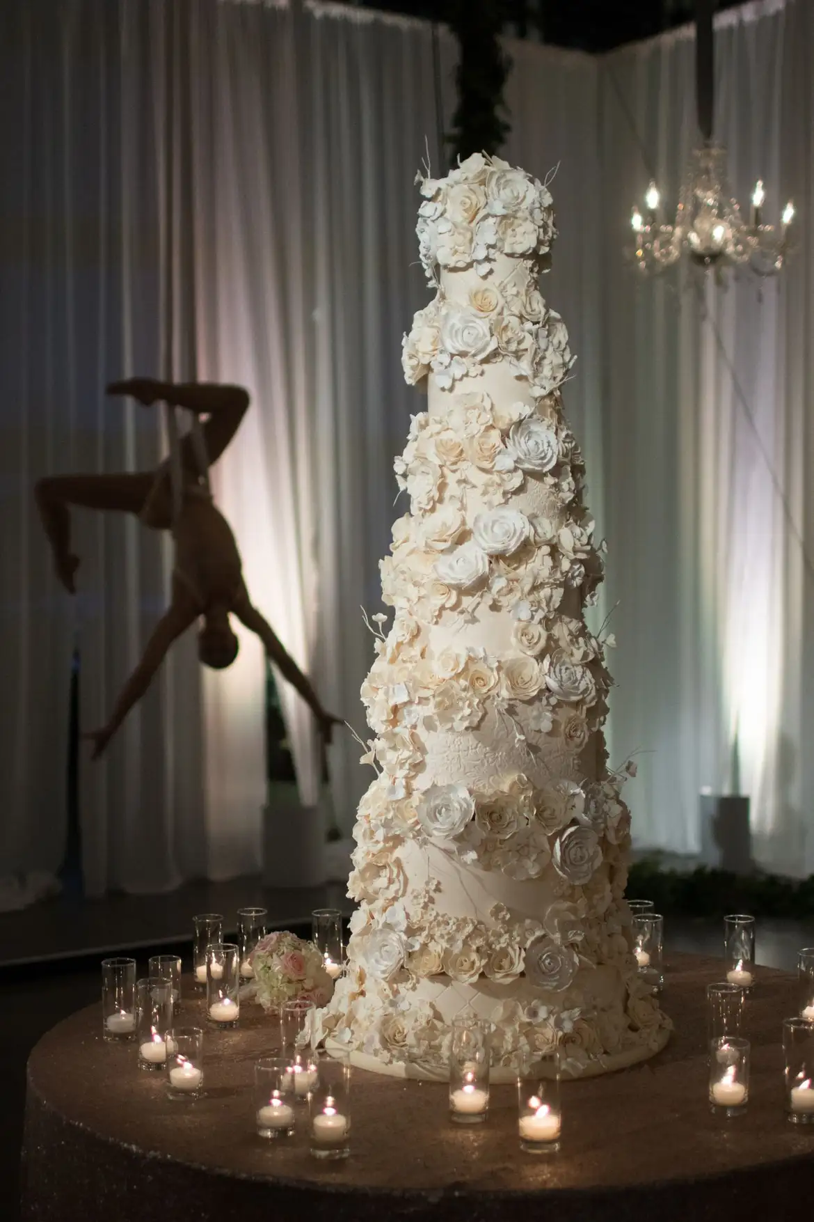 Towering Cake & Acrobatic Performer