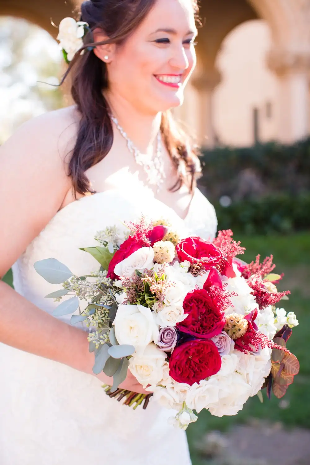 Bouquet with Wine-Colored Flowers
