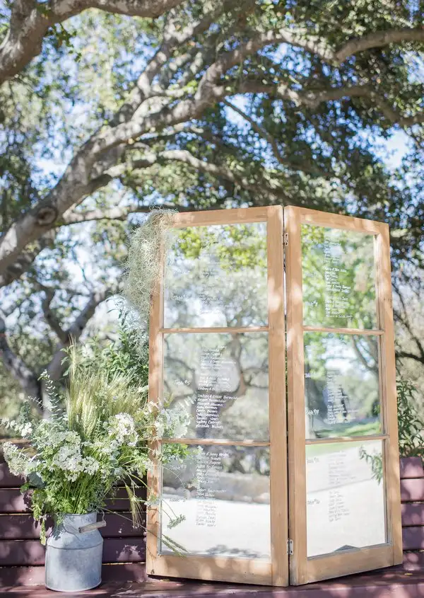 Rustic Display with Write-On Mirror and Wildflowers