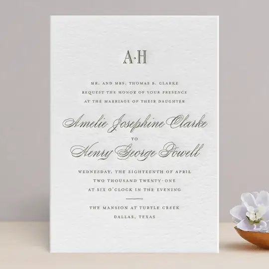 25+ Traditional Wedding Invitations for Classic Weddings