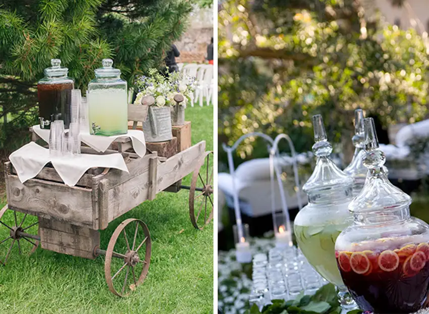 7 Gorgeous Ideas for Wedding Drink Stations