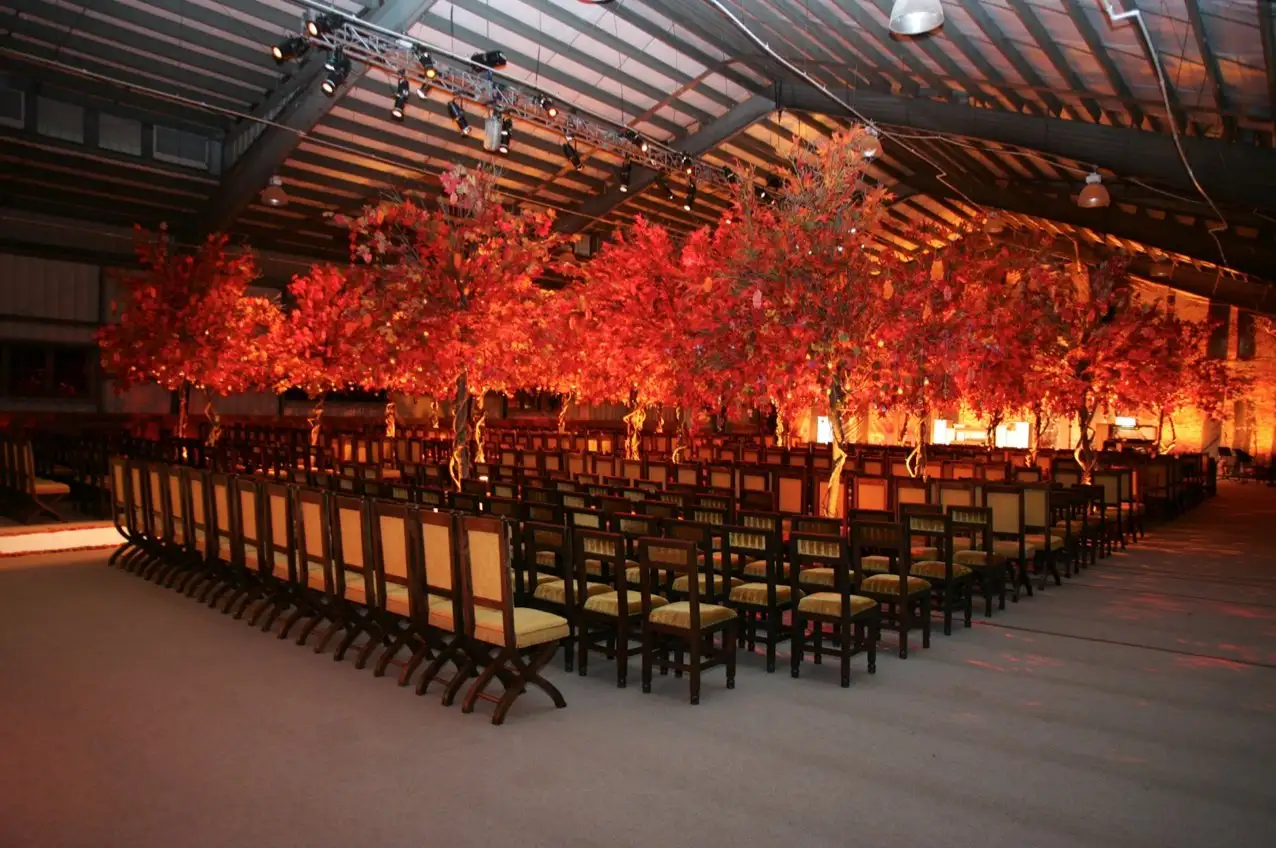 Ceremony Décor Photos - Fall Ceremony Décor + Trees - Inside Weddings