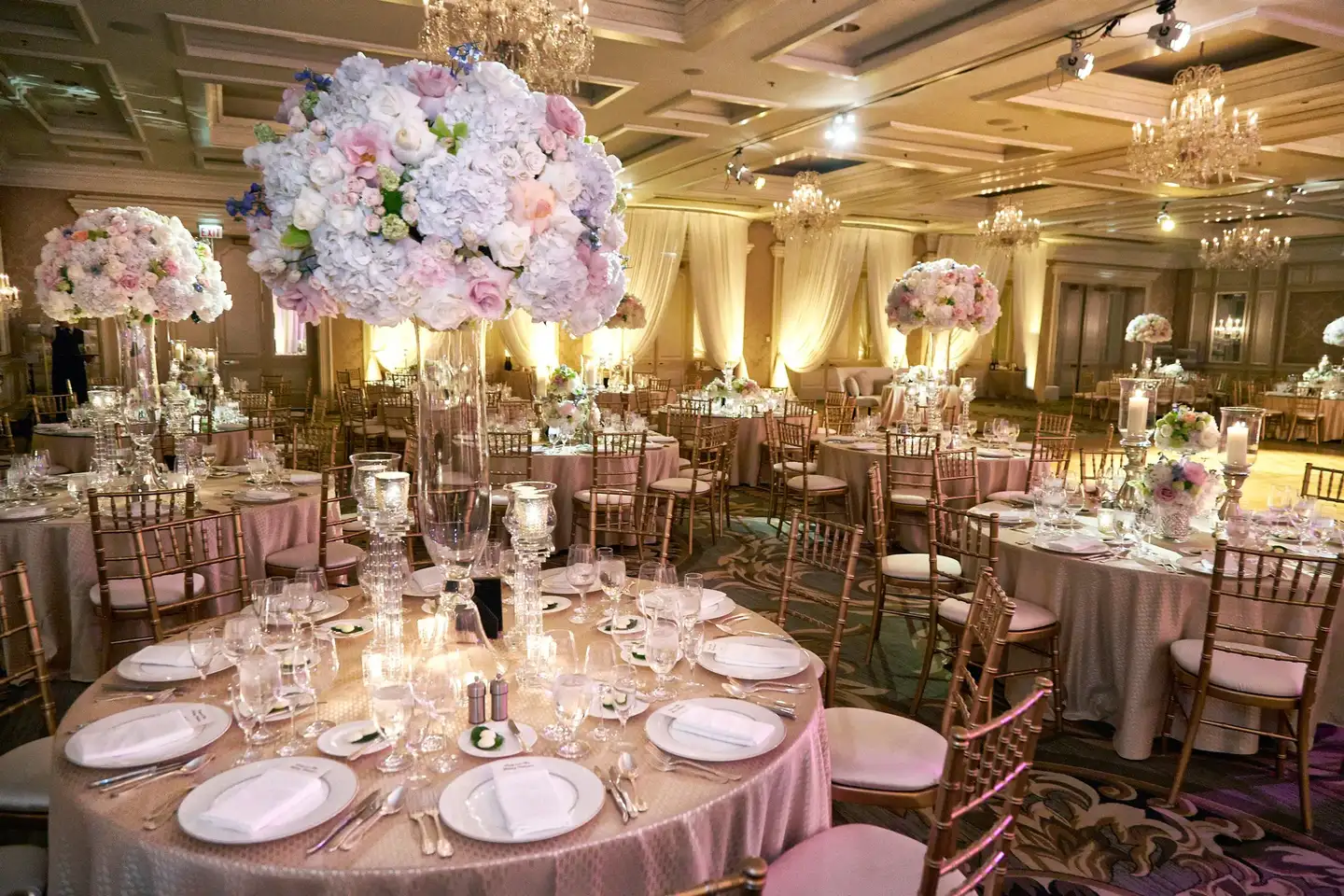 Soft Colors at Reception Tables