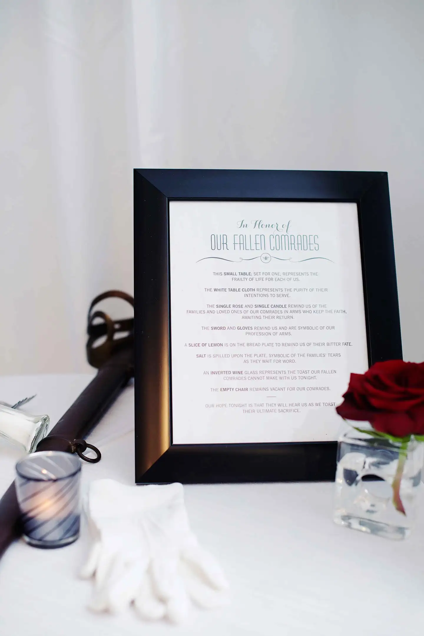 Our Fallen Comrades Table