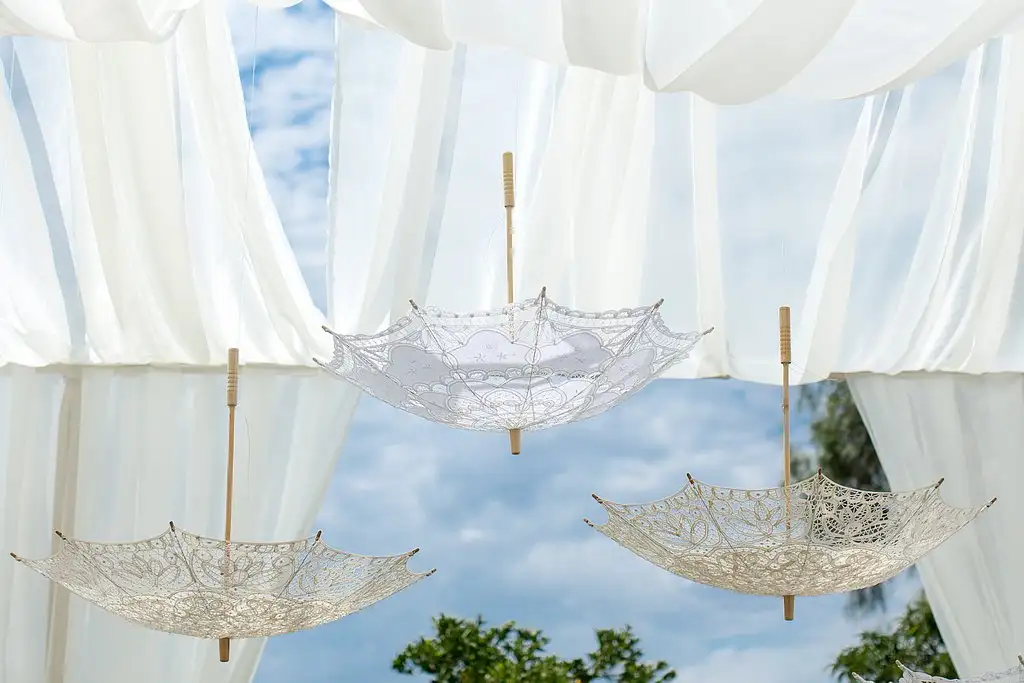 Upside-Down Ivory Parasols