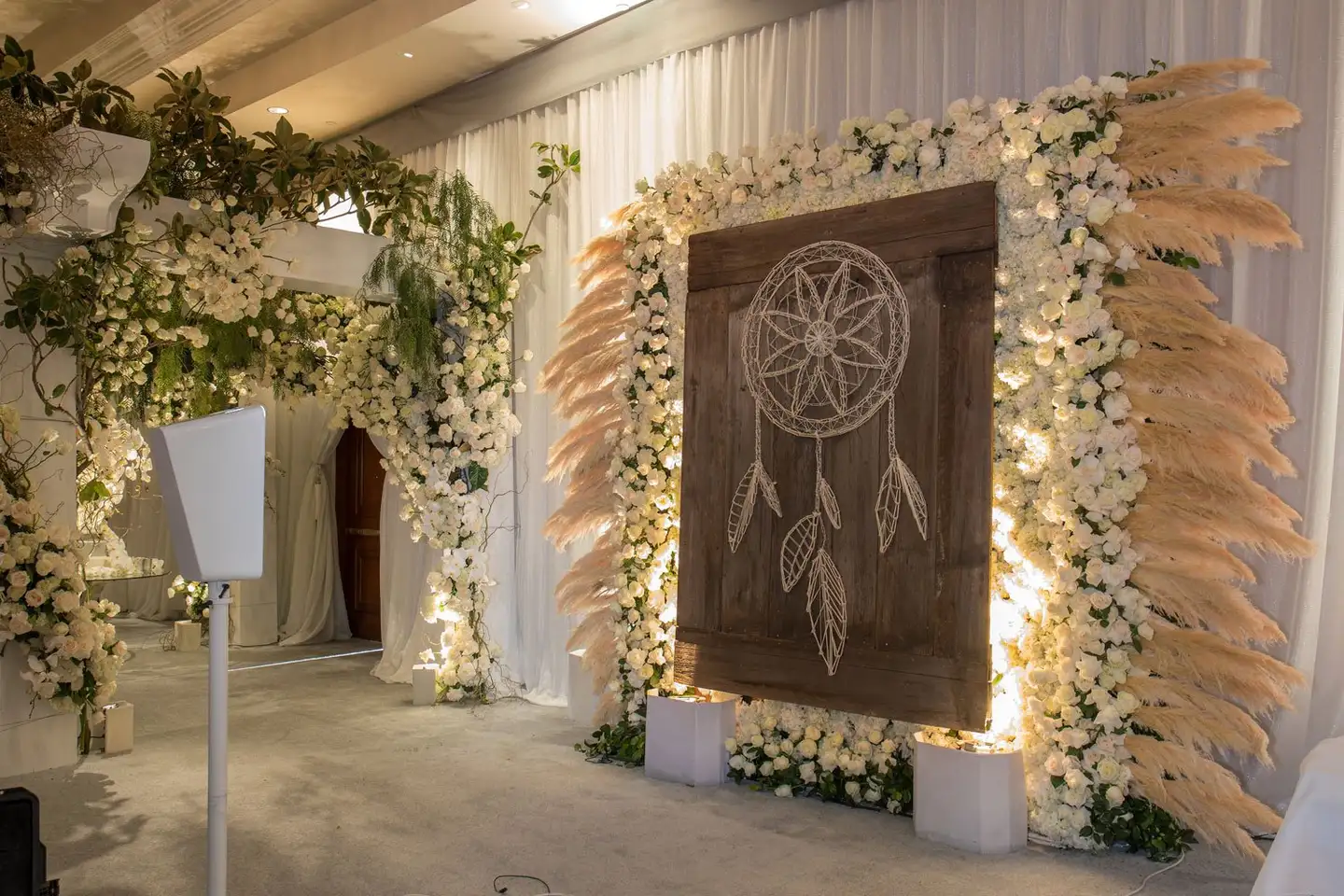Wood Photo Booth with Dream Catcher