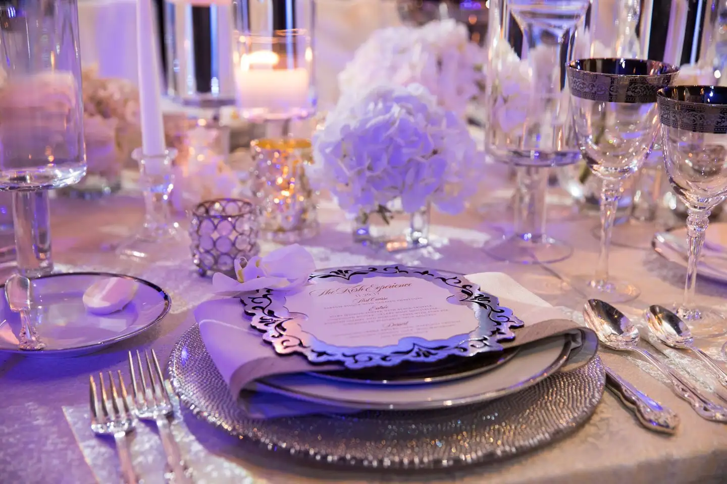 Place Setting & Silver Goblets