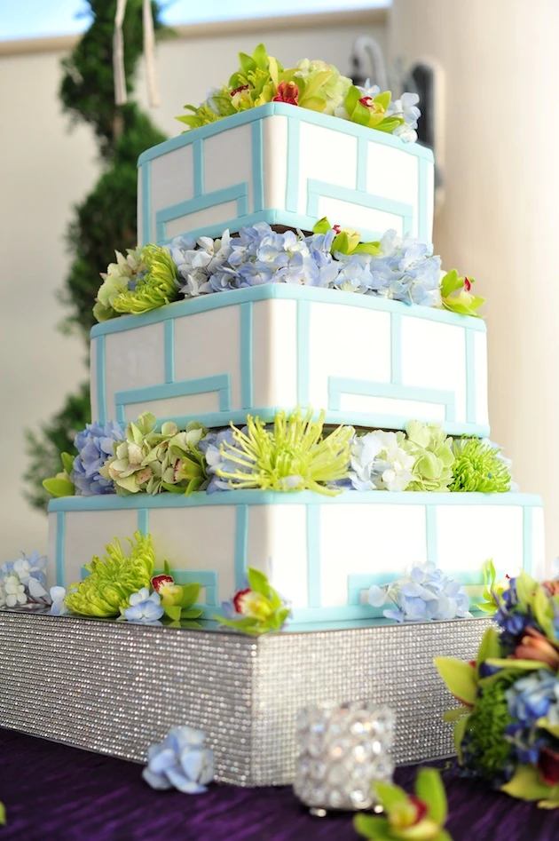 light green square cake