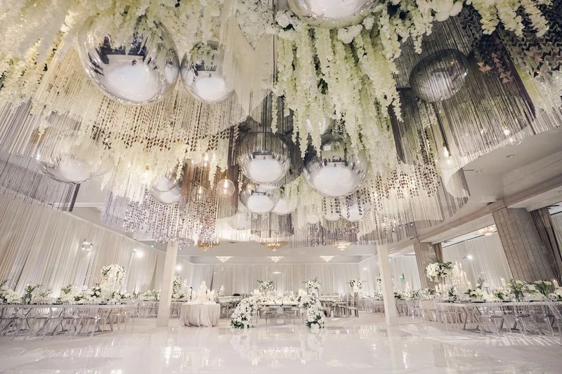 white ceiling decorations