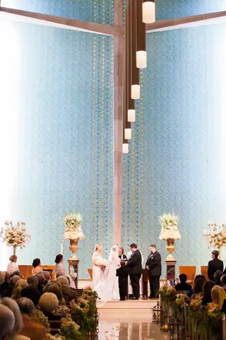 Church Ceremony + Ballroom Reception Inspired by a Forest