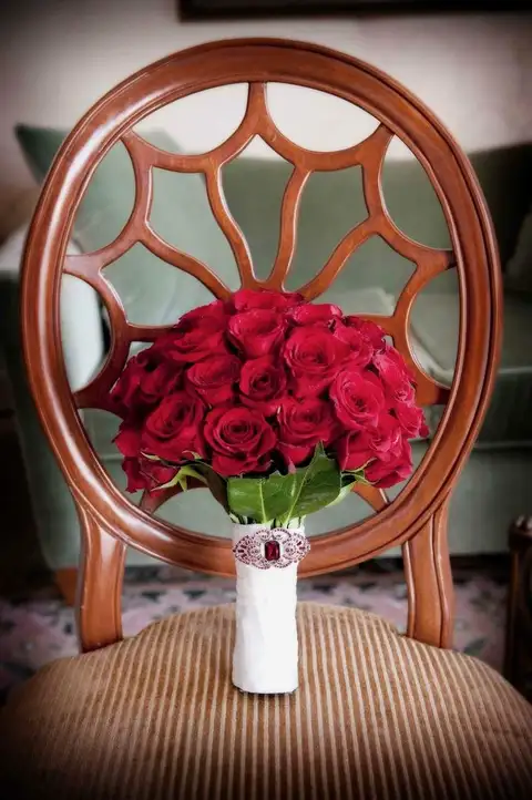 A Romantic Wedding with a Red Color Palette in Beverly Hills