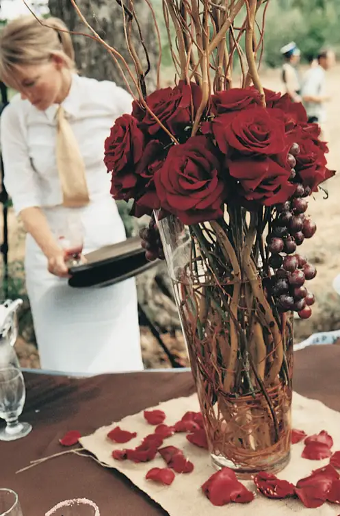 Rustic, Red Floral Arrangement