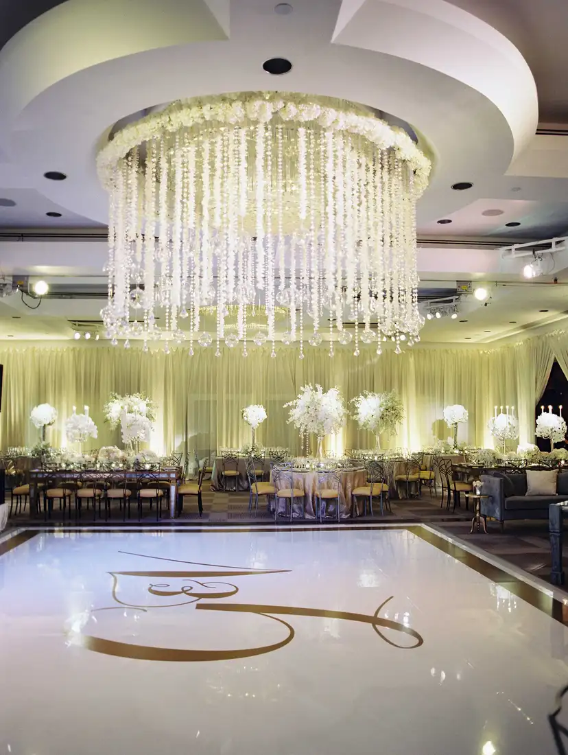 Floral & Crystal Ceiling Installation
