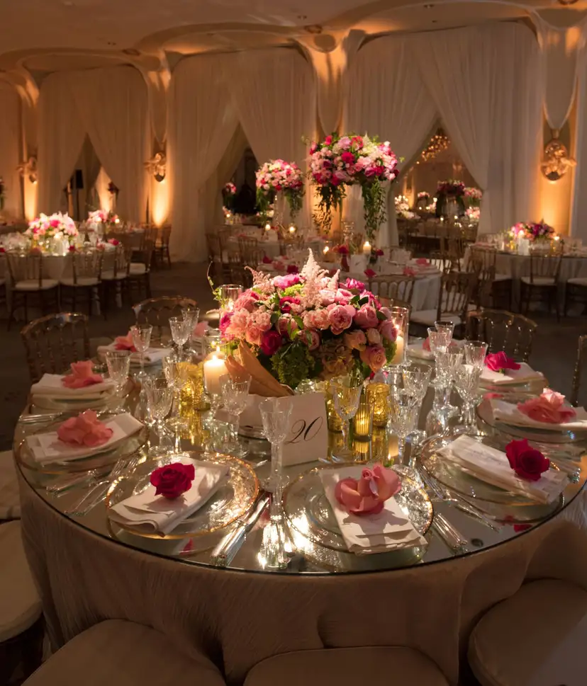 Outdoor Ceremony + Ballroom Reception with Pink Flowers & Greenery ...